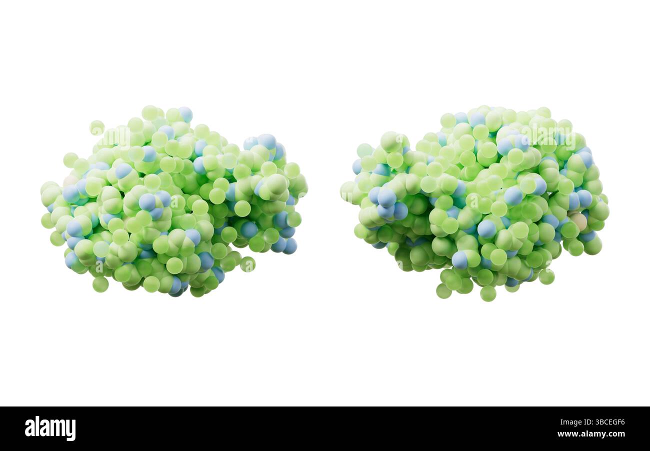 Biological organic protein structure, 3d rendering. 3D illustration ...