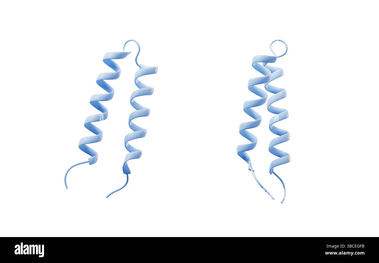 Biological curve protein structure, 3d rendering. 3D illustration Stock ...