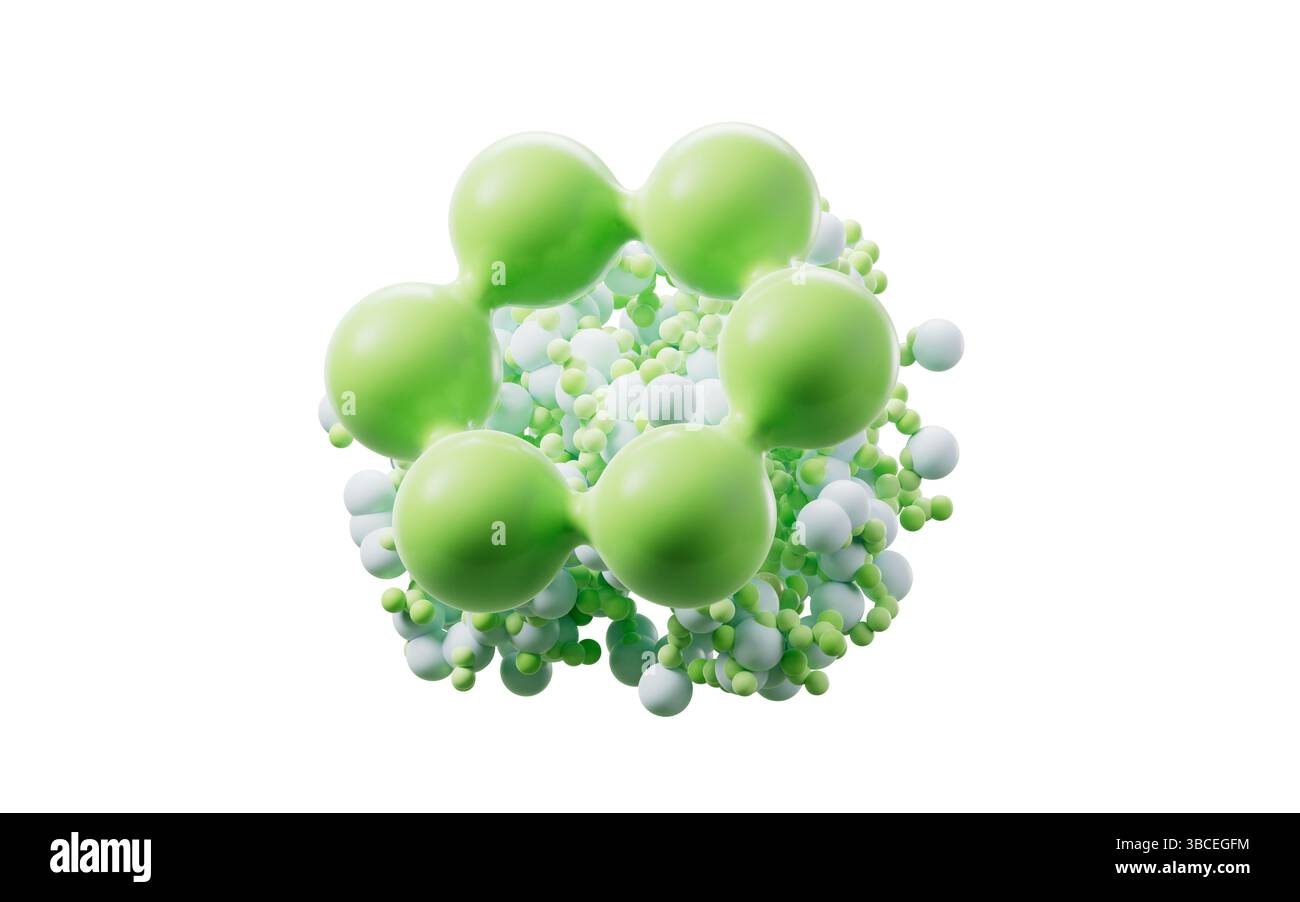 Biological organic protein structure and molecules, 3d rendering. 3D ...