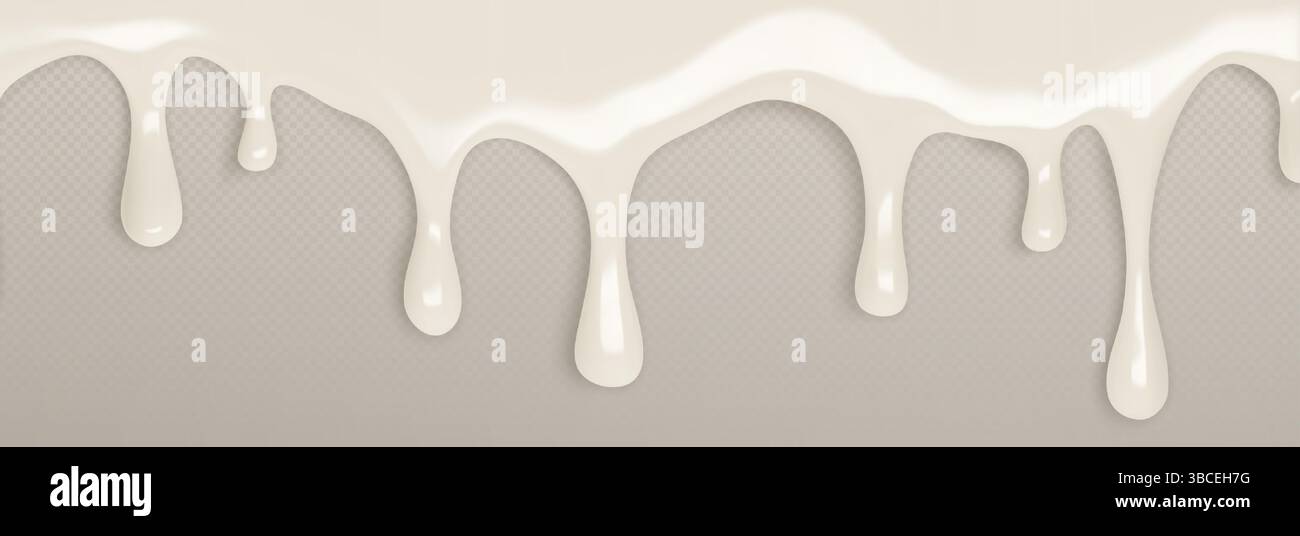 Melting ice cream border isolated on transparent background. Vector ...