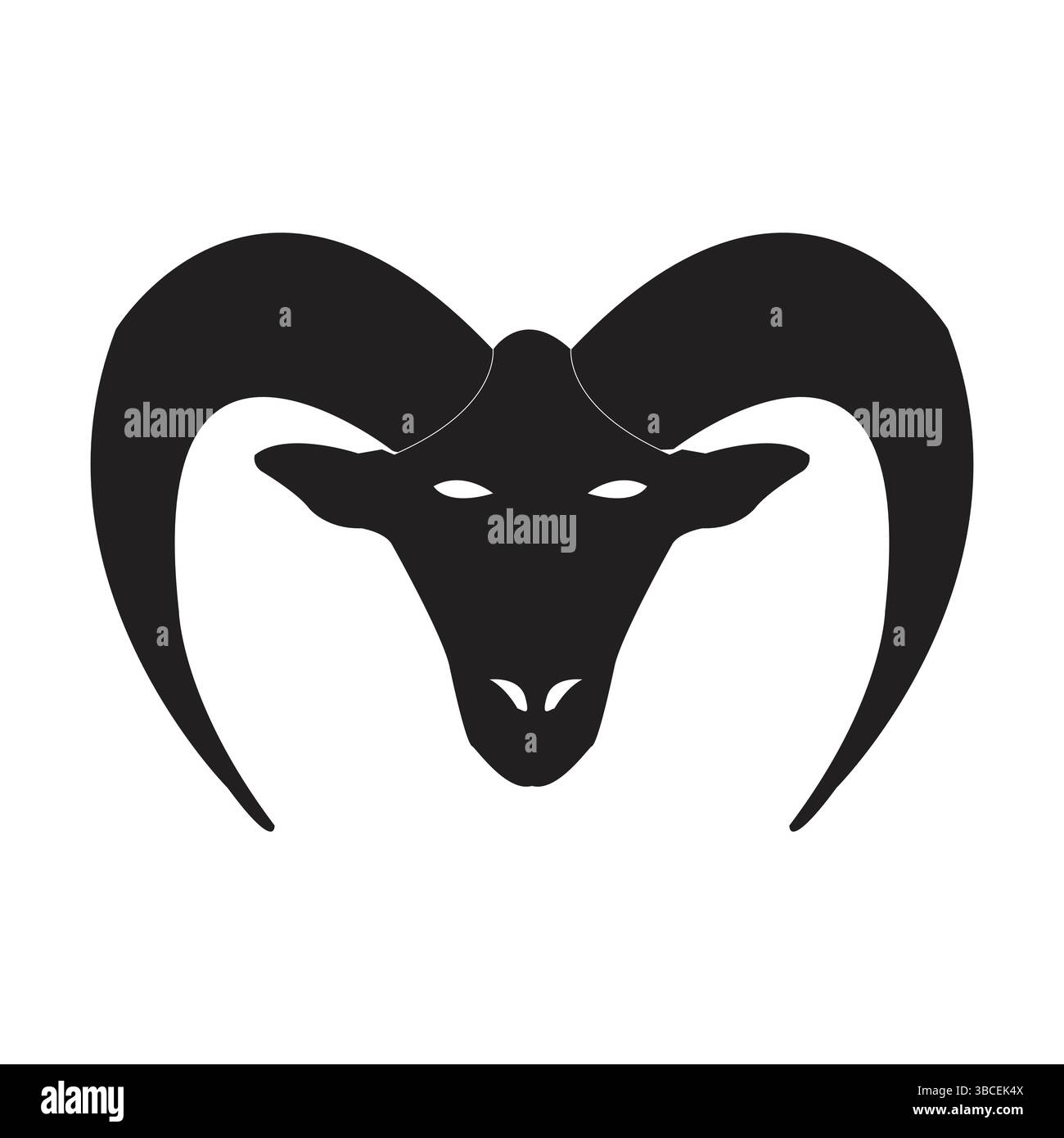 Ram Head Silhouette Icon – Horned Sheep Vector Graphic for Eid or ...