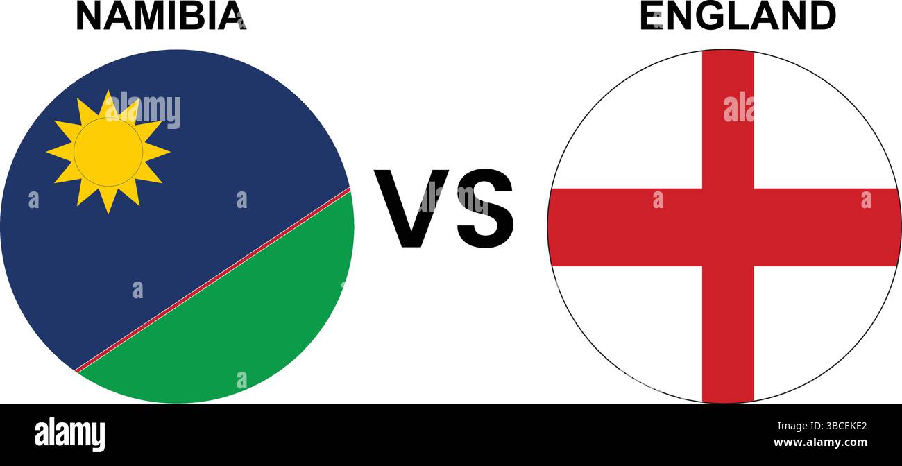 Namibia vs England Cricket Match Vector – Editable Flags & National ...