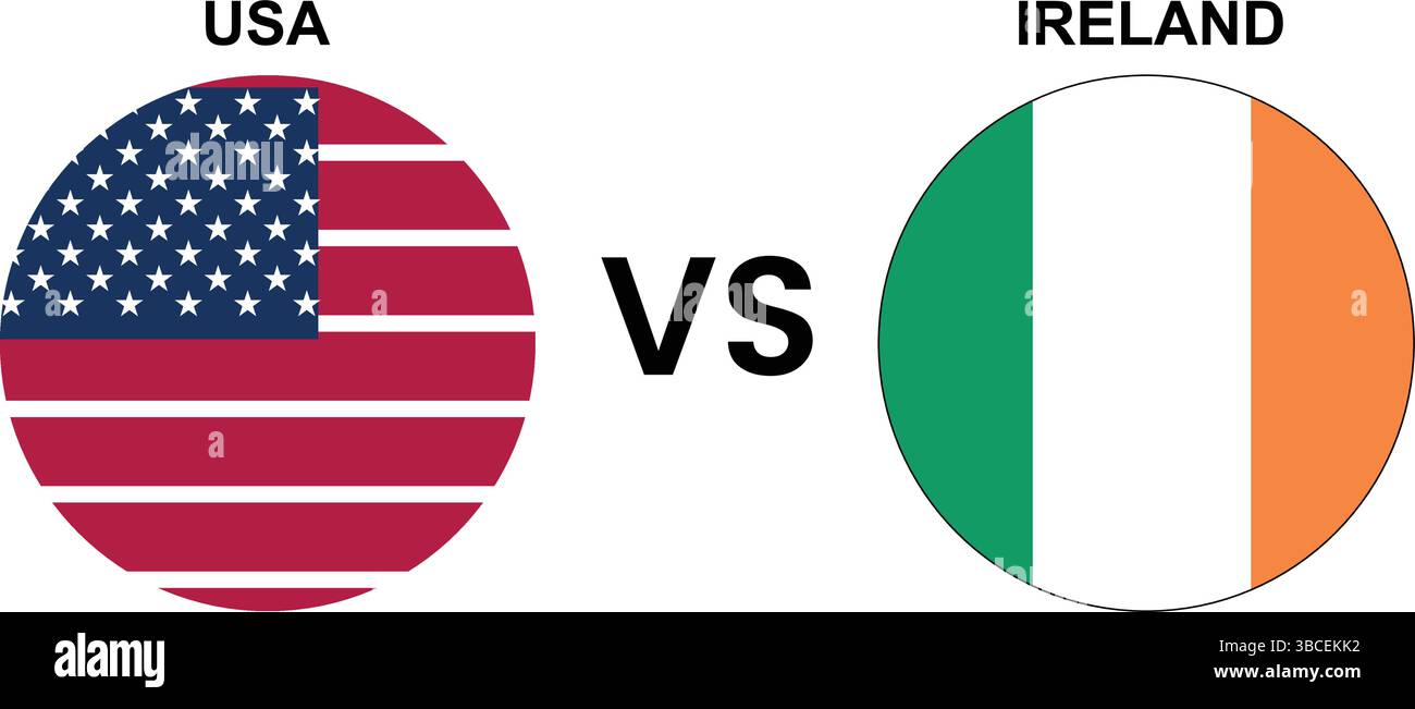 USA vs Ireland Cricket Match Vector – Editable Flags & National Symbols ...