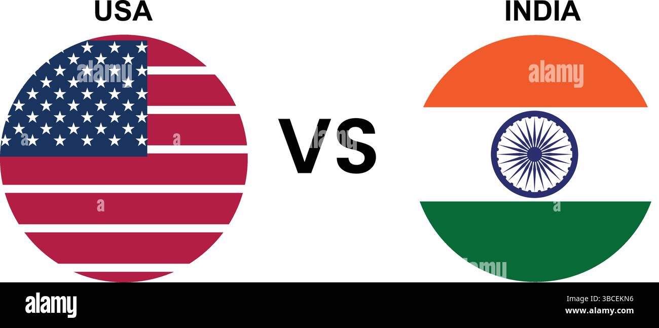 USA vs India Cricket Match Vector – Editable Flags & National Symbols ...