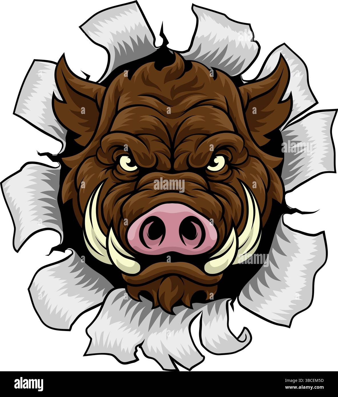 Boar Wild Hog Razorback Warthog Pig Sports Mascot Stock Vector Image ...