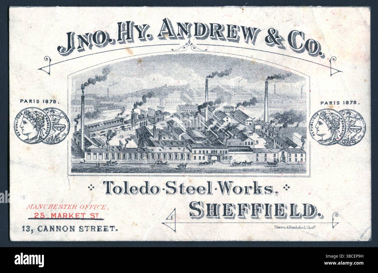 Sheffield Cutlery Trade Card late Nineteenth century. Shows medals won ...