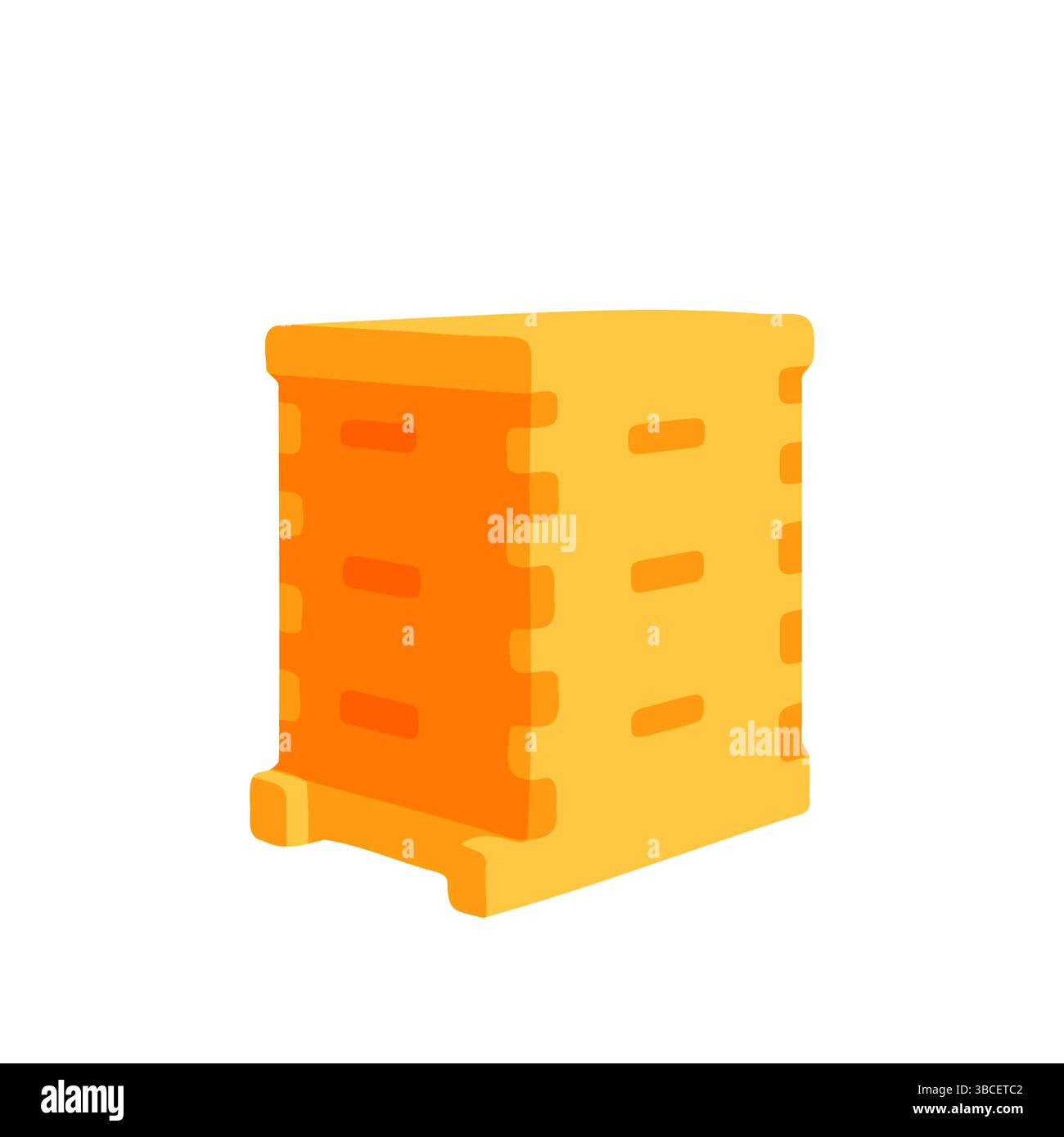 Colorful flat illustration of a wooden beehive box used for honey ...