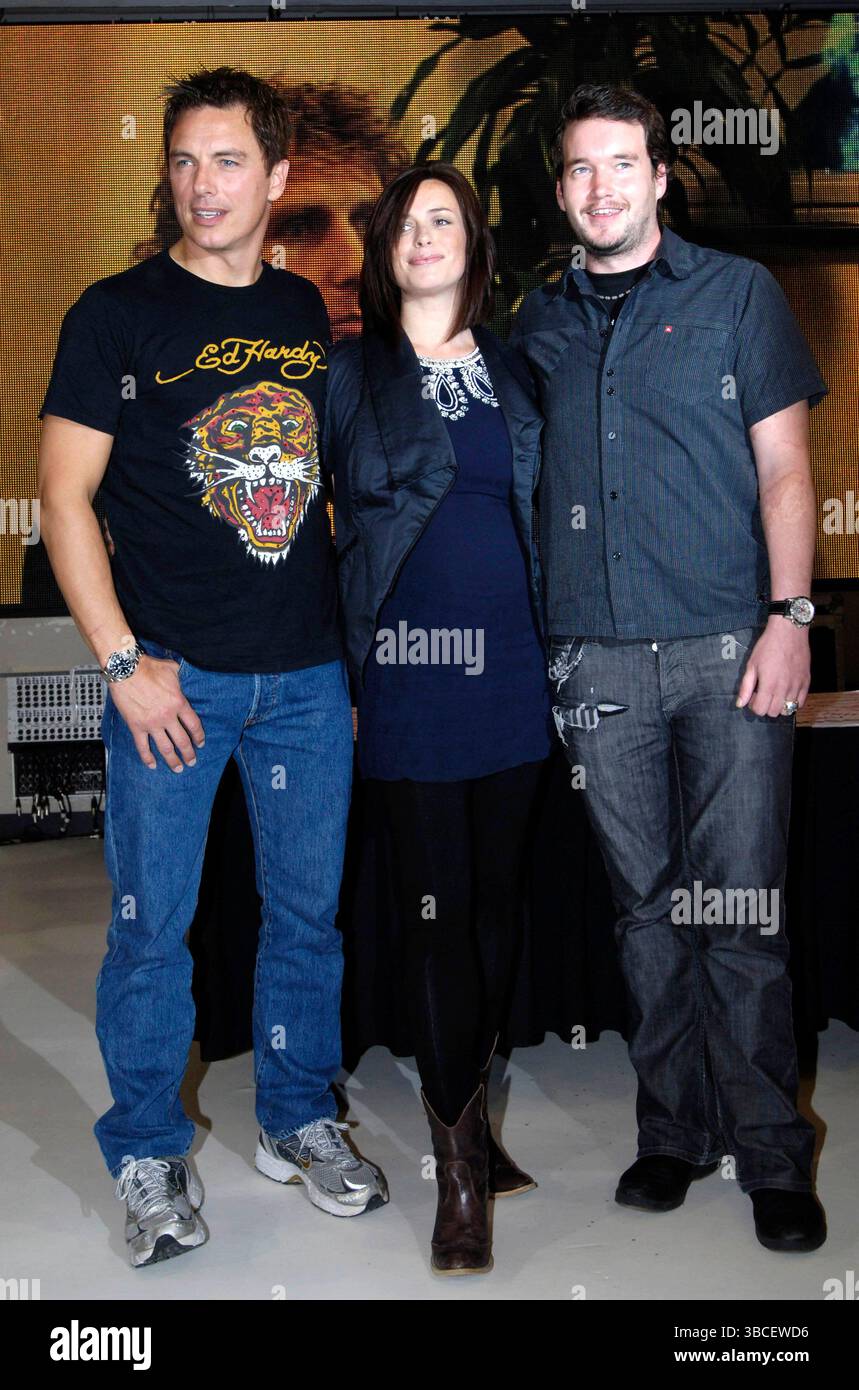 John Barrowman, Eve Myles and Gareth David-Lloyd at a DVD signing of ...