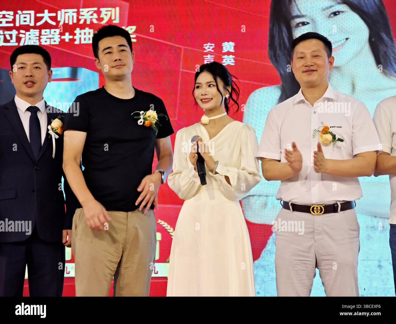 Chinese singer and actress Huang Ying attends an activity in Wuhan City ...