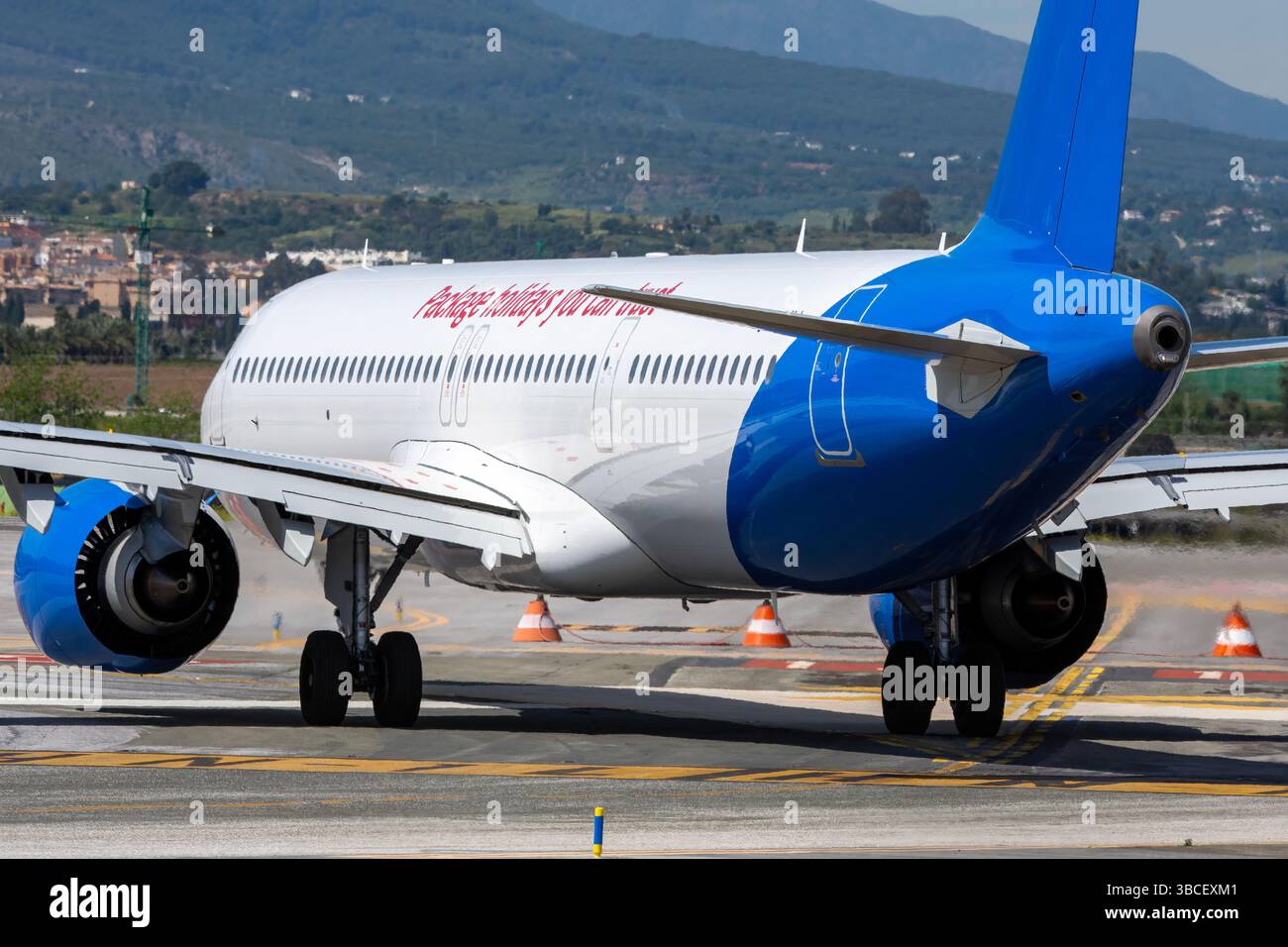 A modern Jet2 Airbus A321 neo airliner taking off at Málaga Costa del ...