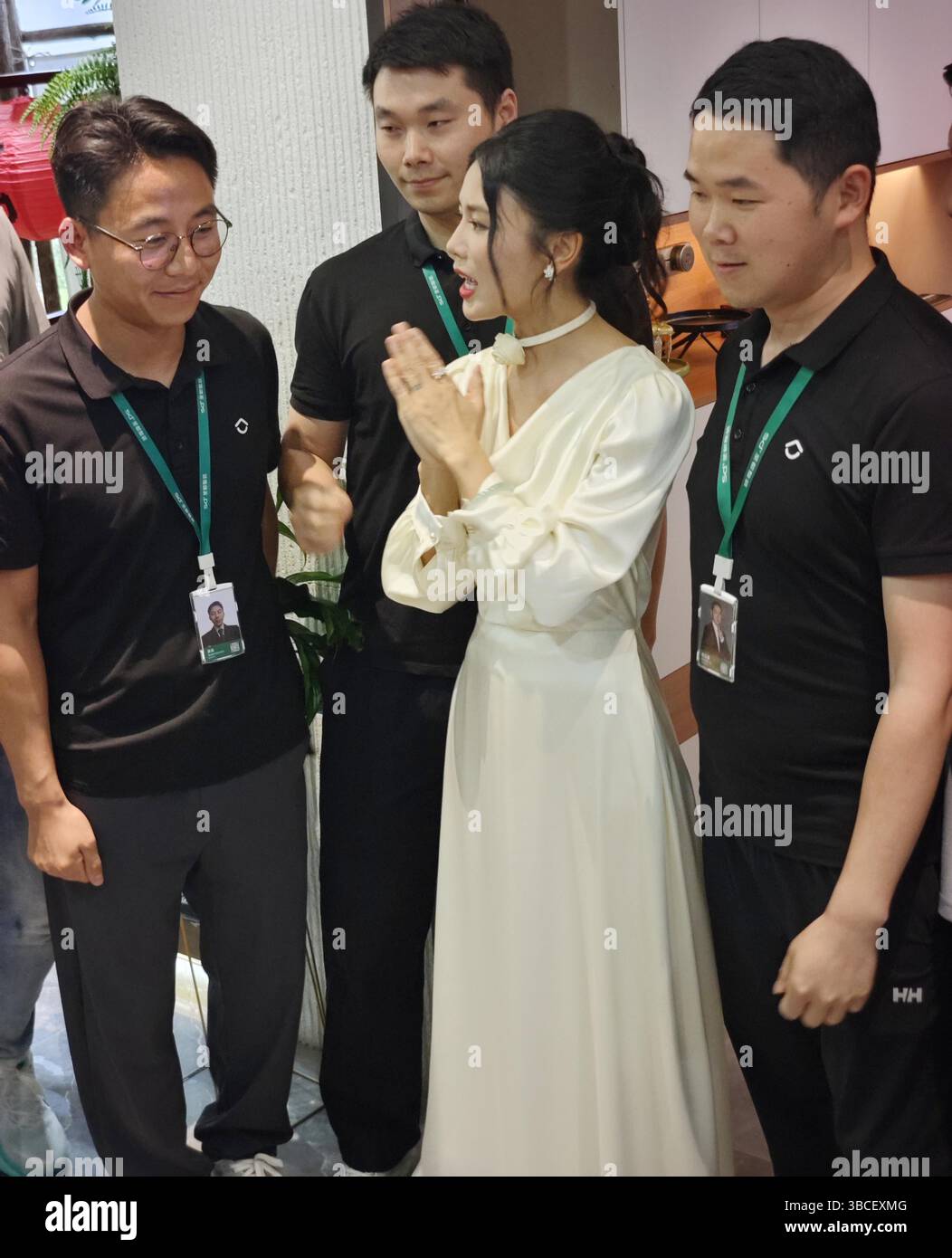 Chinese singer and actress Huang Ying attends an activity in Wuhan City ...