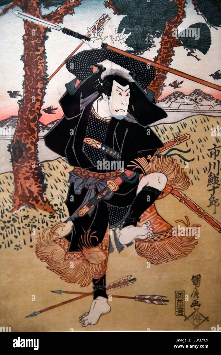 Japanese prints in Kamigata Ukiyoe museum,Osaka,Honshu,Japan,Asia Stock ...