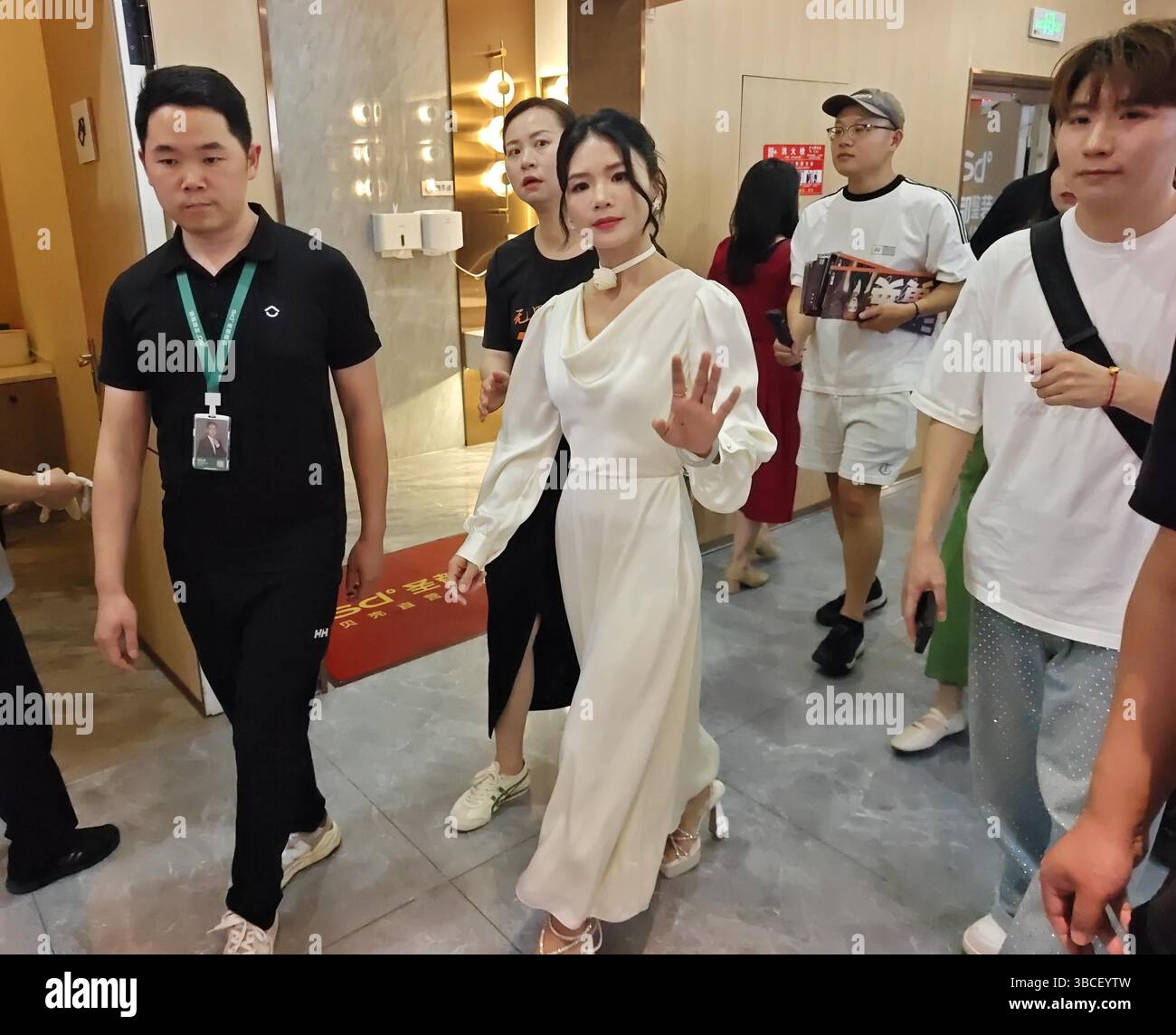 Chinese singer and actress Huang Ying attends an activity in Wuhan City ...