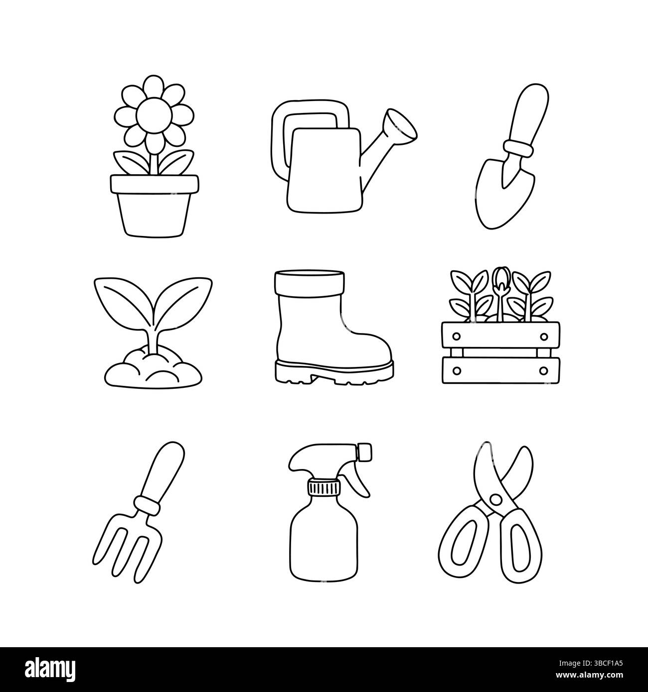 Planting tools Black and White Stock Photos & Images - Alamy