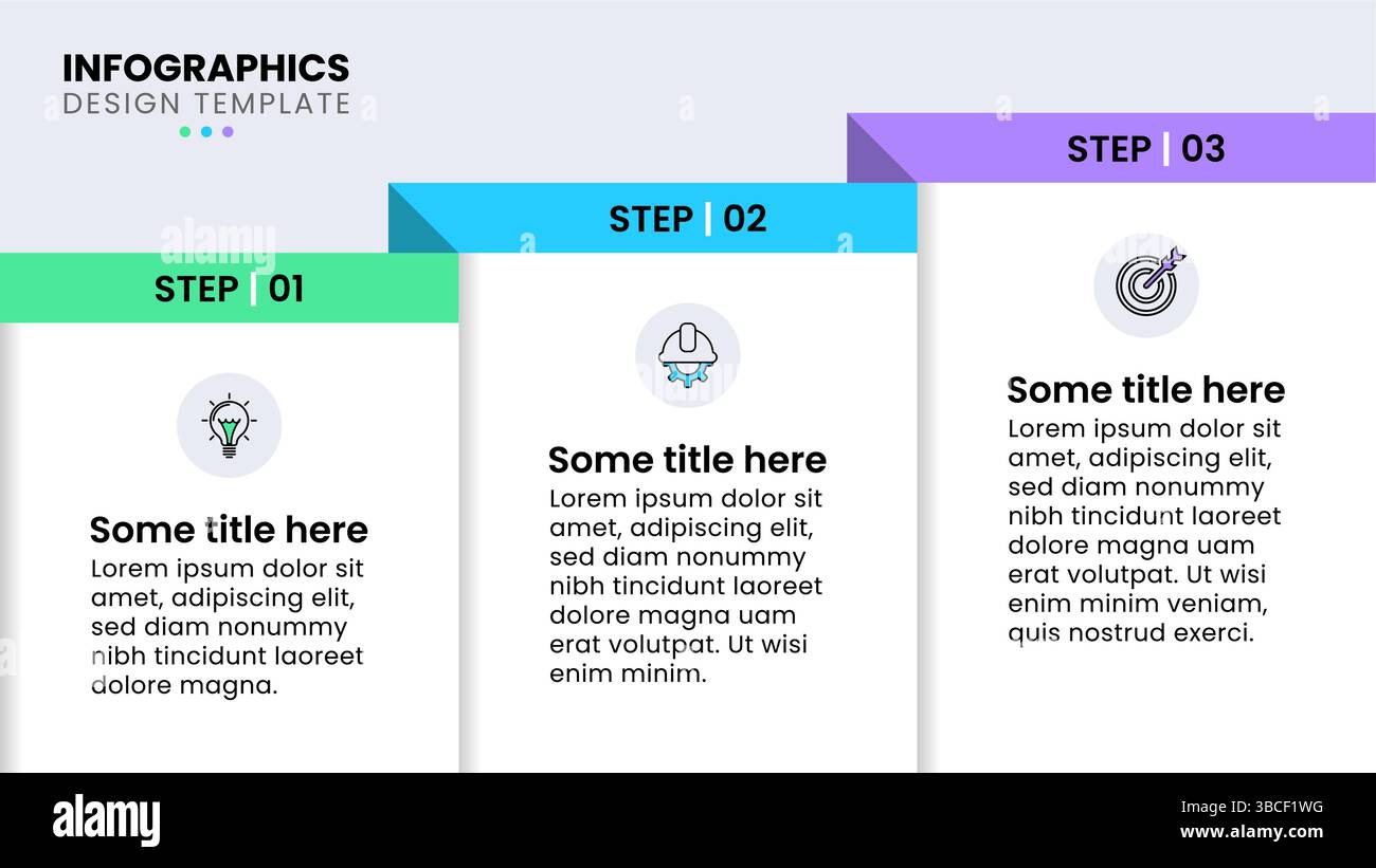 Infographic template with icons and 3 options or steps. Can be used for ...