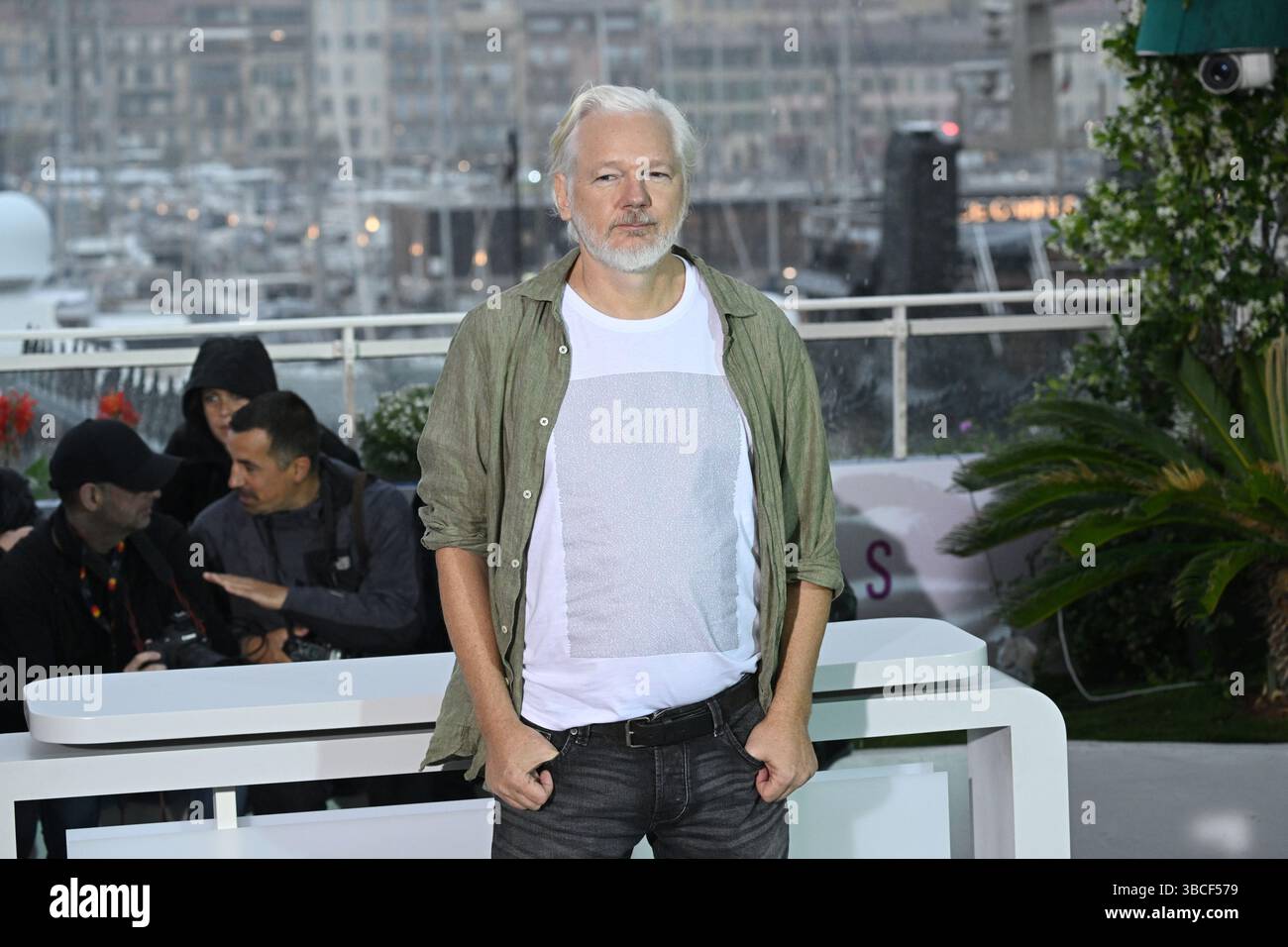 Julian Assange during the photocall for the film The Six Billion Dollar ...