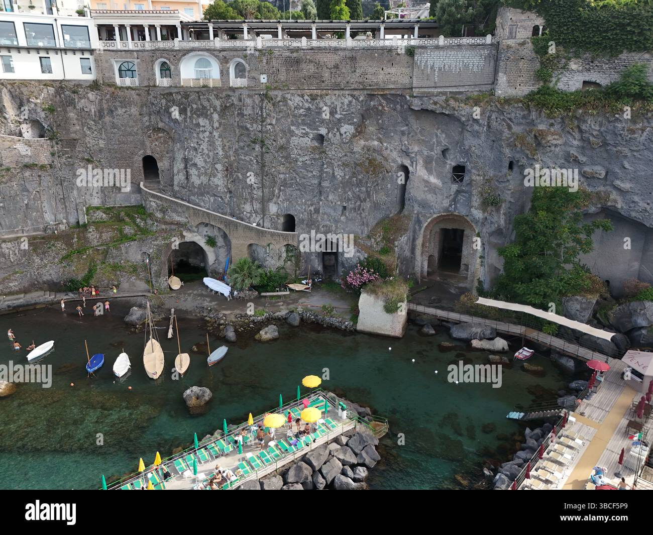 Aerial view of the Sorrento Holiday seafront beach resort Italy Stock ...