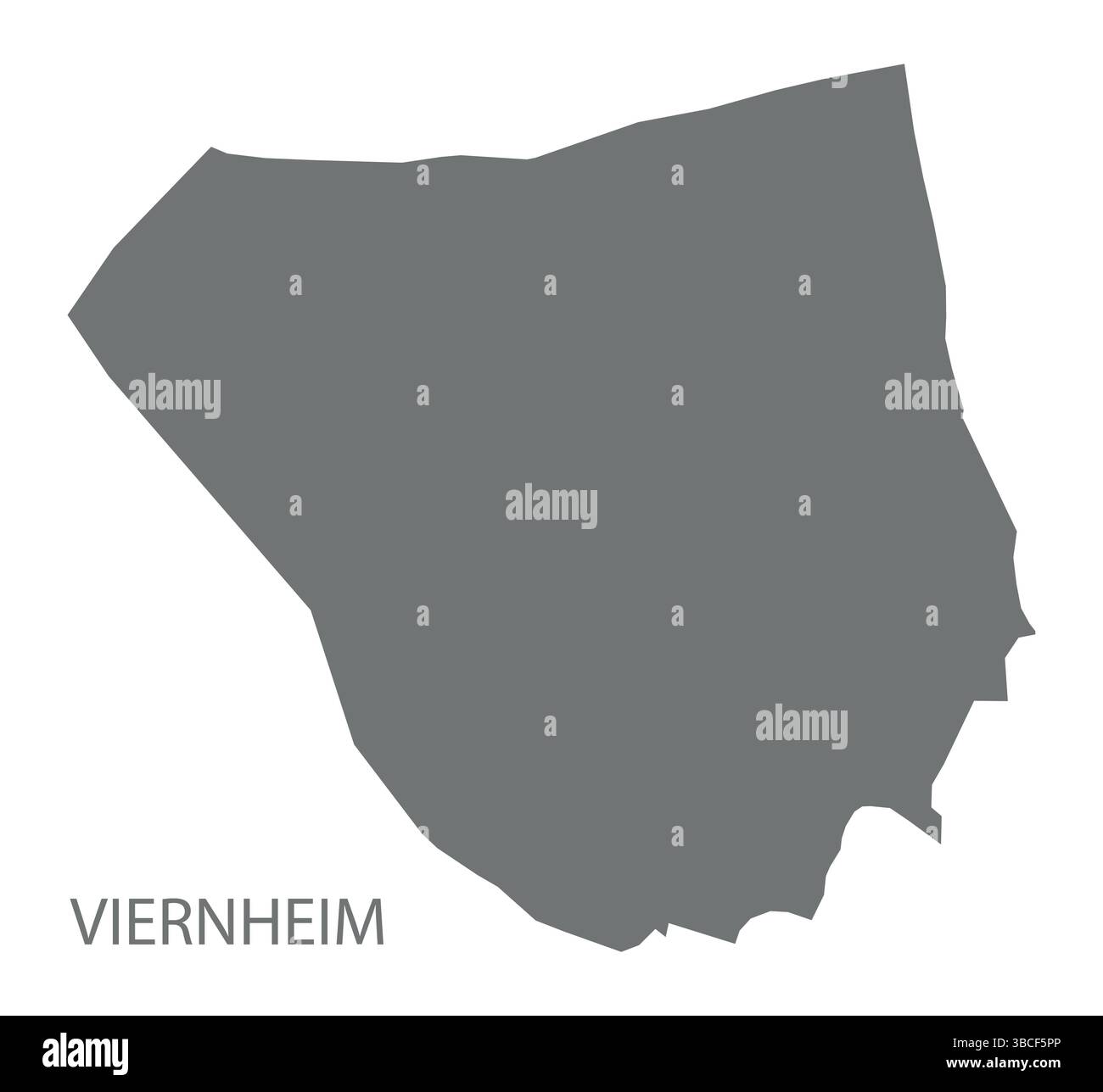 Viernheim city map with boroughs grey illustration silhouette shape ...
