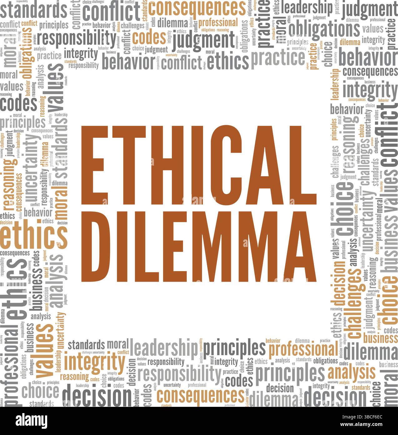 Ethical Dilemma word cloud conceptual design isolated on white ...