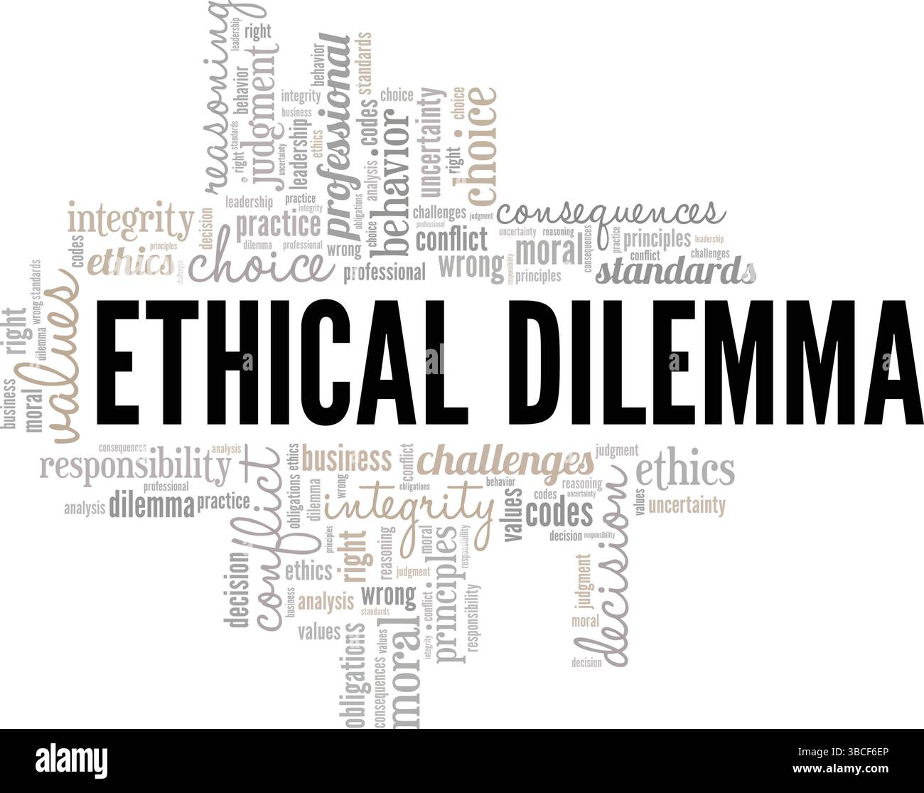 Ethical Dilemma word cloud conceptual design isolated on white ...