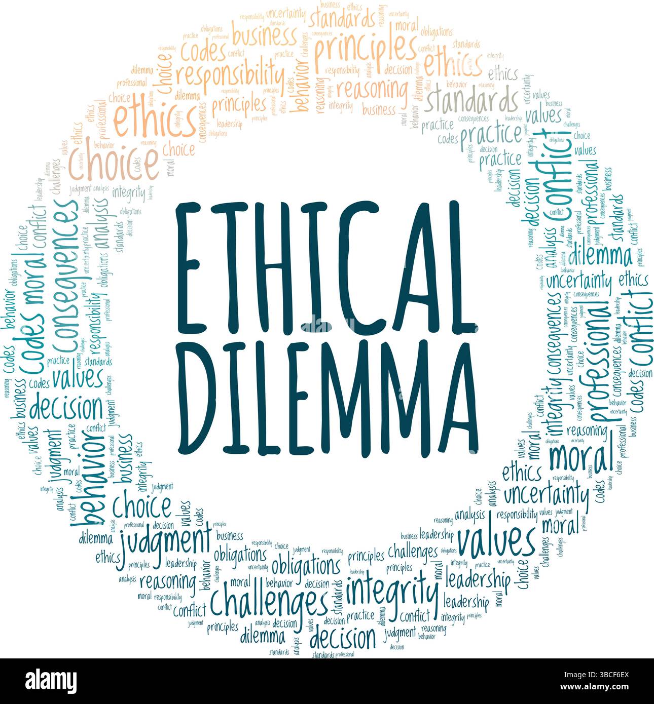 Ethical Dilemma word cloud conceptual design isolated on white ...