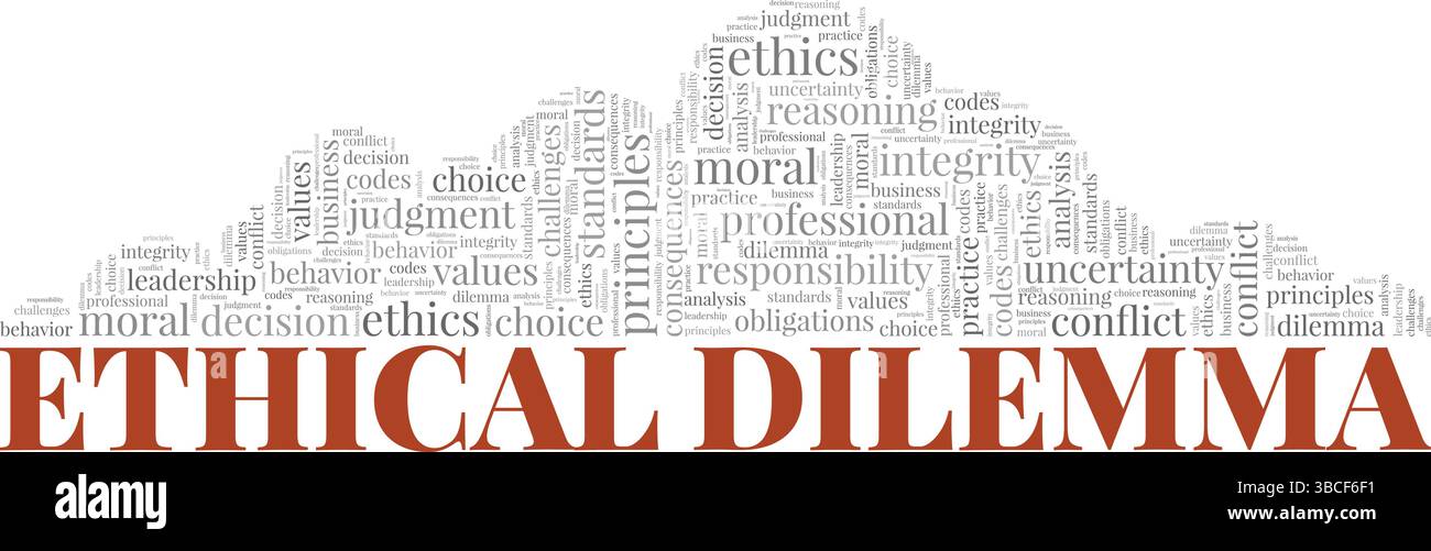 Ethical Dilemma word cloud conceptual design isolated on white ...