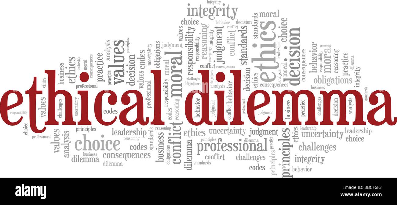 Ethical Dilemma word cloud conceptual design isolated on white ...