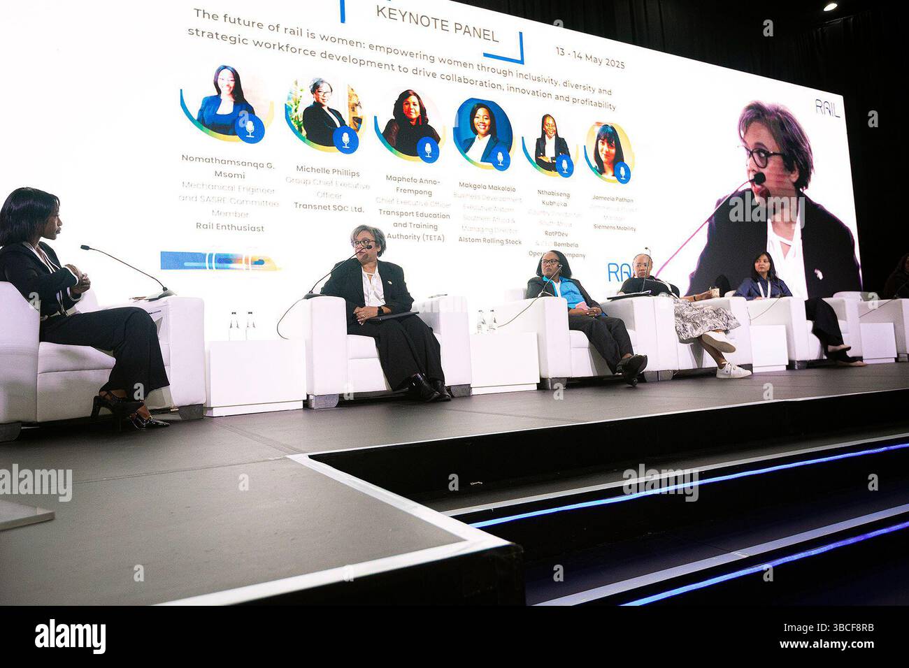 Michelle Phillips (second from left), CEO of the state-owned Transnet ...