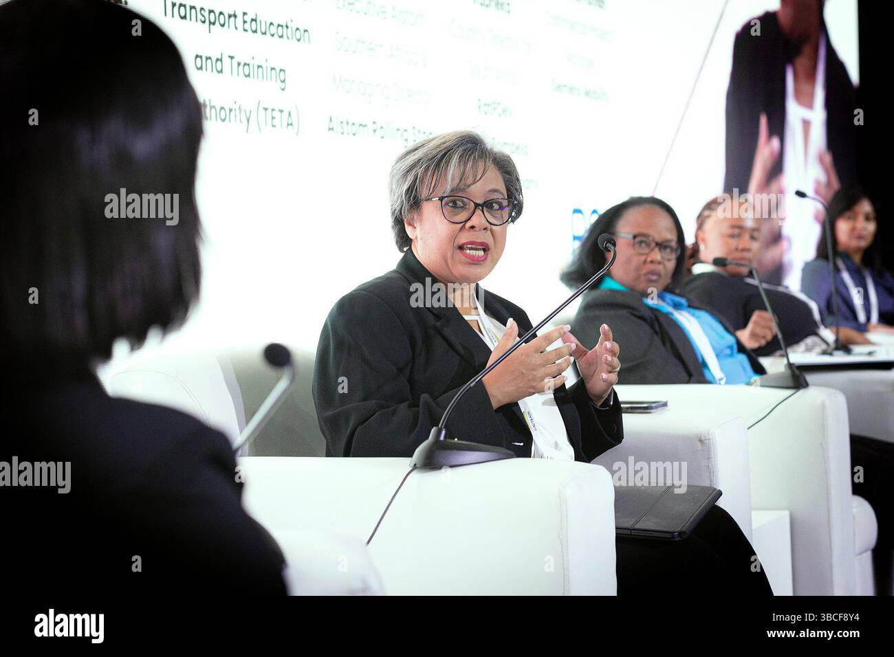 Michelle Phillips (second from left), CEO of the state-owned Transnet ...