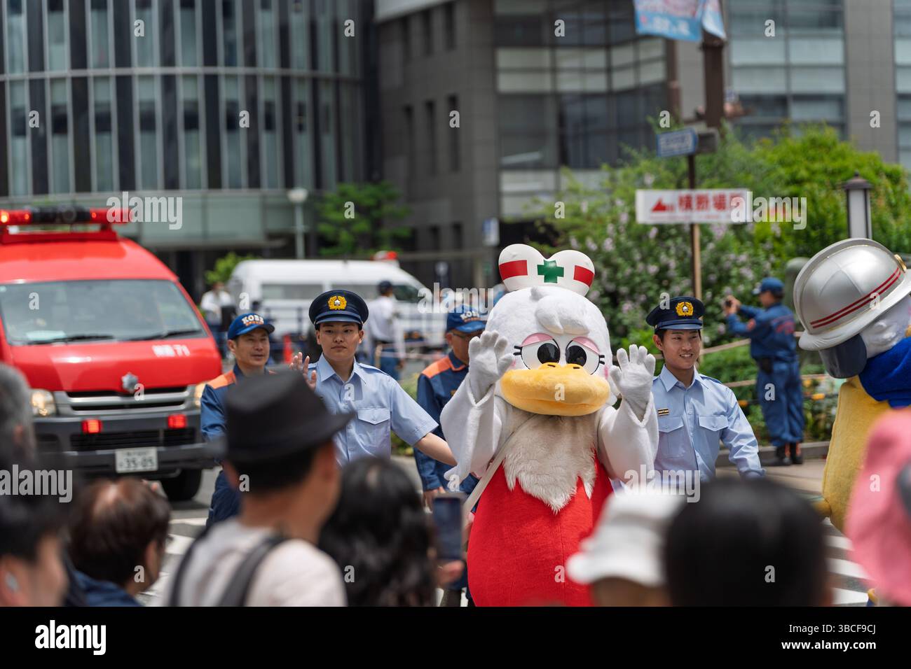 Kobe, Hyogo, Japan - May 18 2025 : 'Piipo' the mascot of Kobe City Fire Department, at the ...