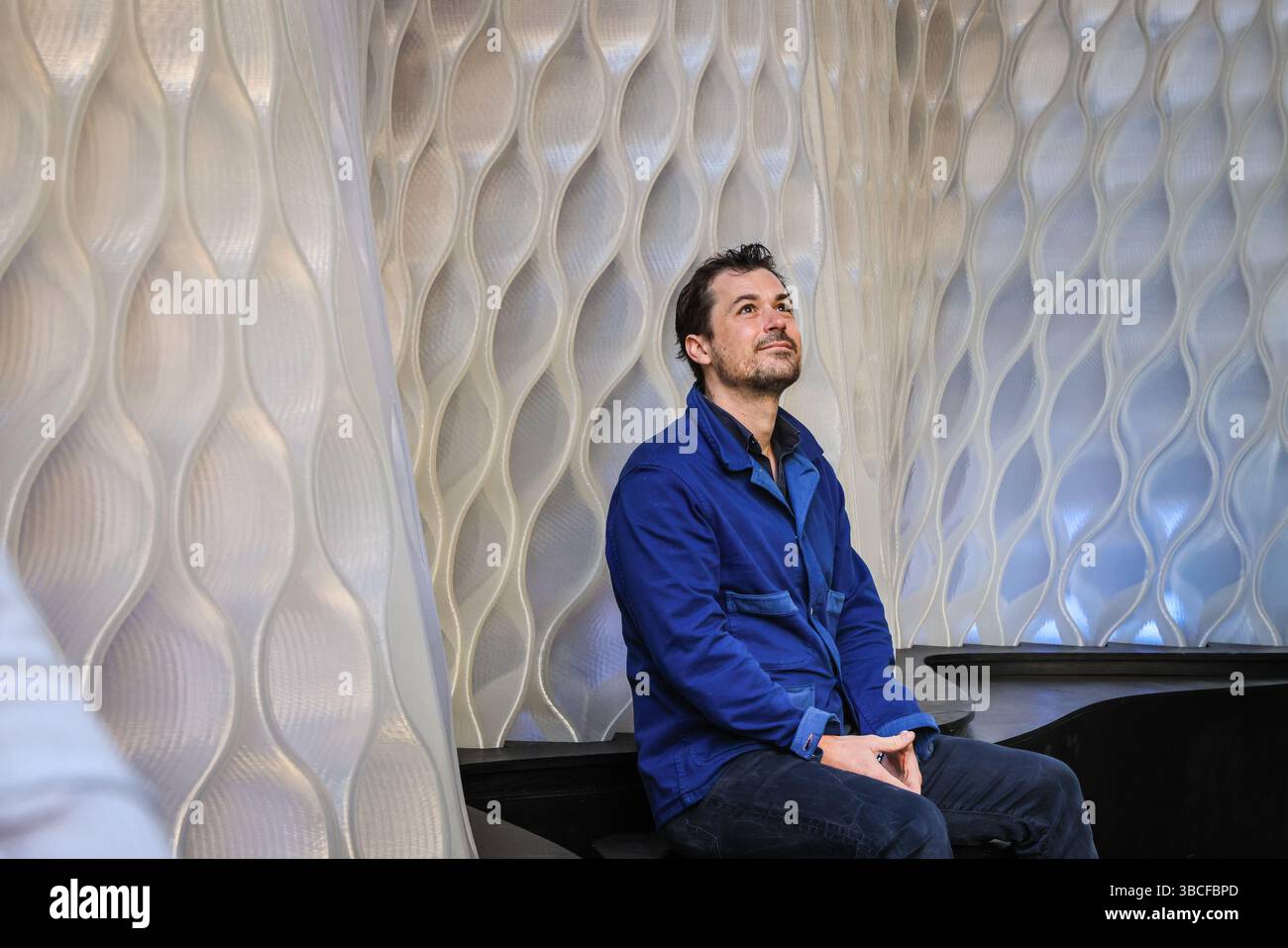 London, UK. 20th May, 2025. Artist Arthur Mamou-Mani with his work ...
