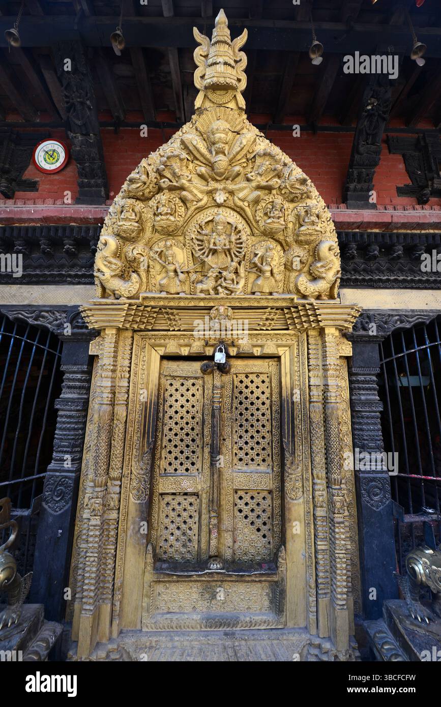 The beautiful golden door at the Wakupati Narayan Temple in Bhaktapur ...