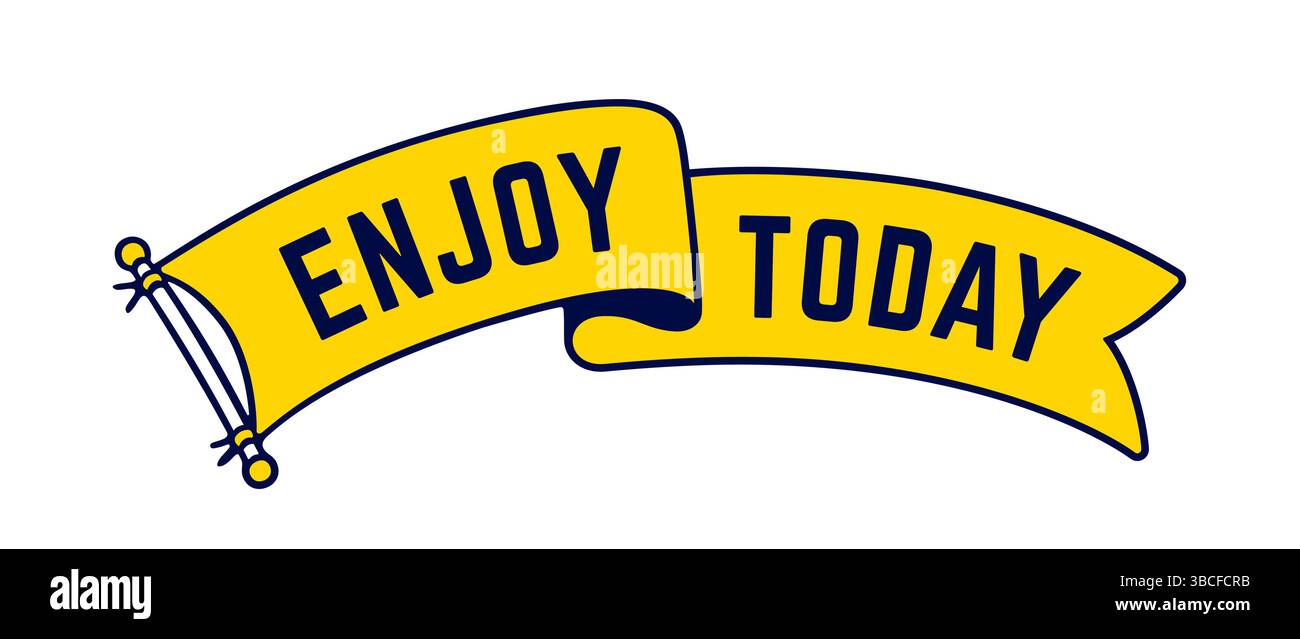 Enjoy Today. Flag ribbon template Stock Vector Image & Art - Alamy