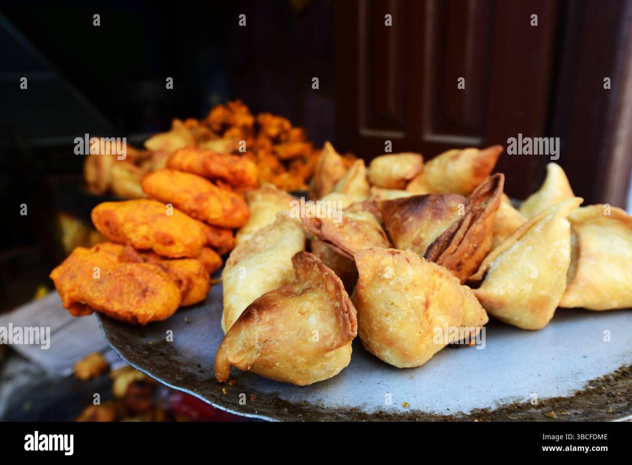 Samosa & Pakoras sold at a small teashop in Bhaktapur, Nepal Stock ...