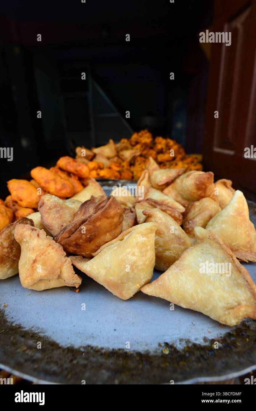 Samosa & Pakoras sold at a small teashop in Bhaktapur, Nepal Stock ...
