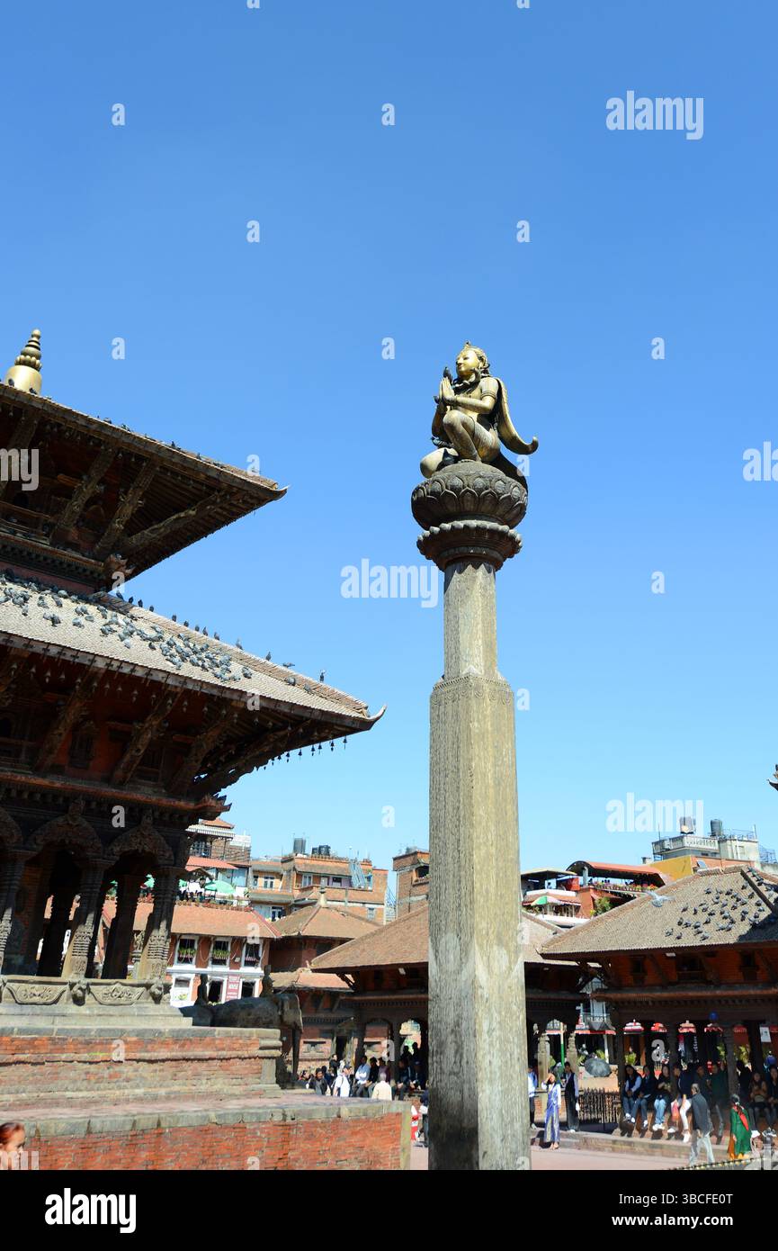Golden statue of Garuda at the Durbar square in Patan, Nepal Stock ...