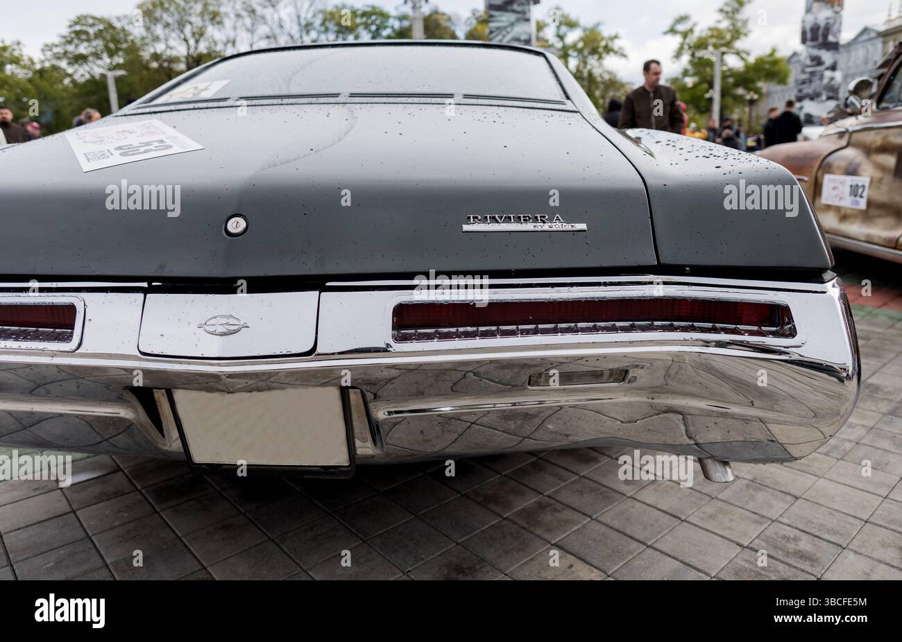 Minsk, Belarus, May 20, 2025 - Back view of the Buick Riviera retro car ...