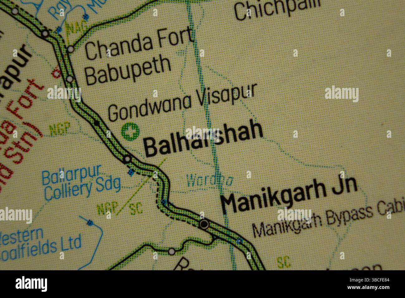 Balharshah - India Railways junction schematic transport map train ...