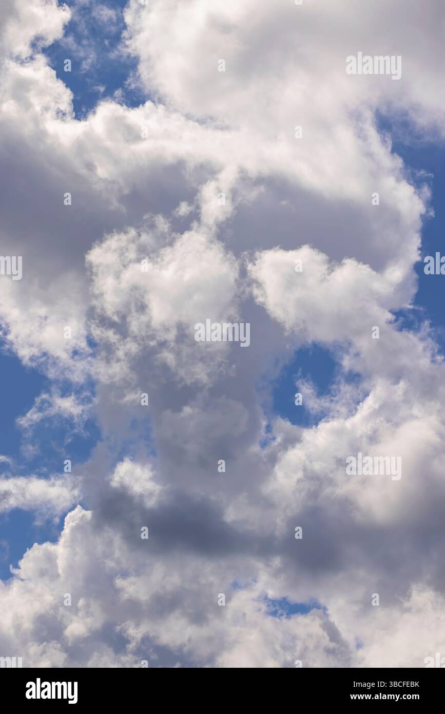 Clouds floating across the sky in the daytime, white clouds moving from ...