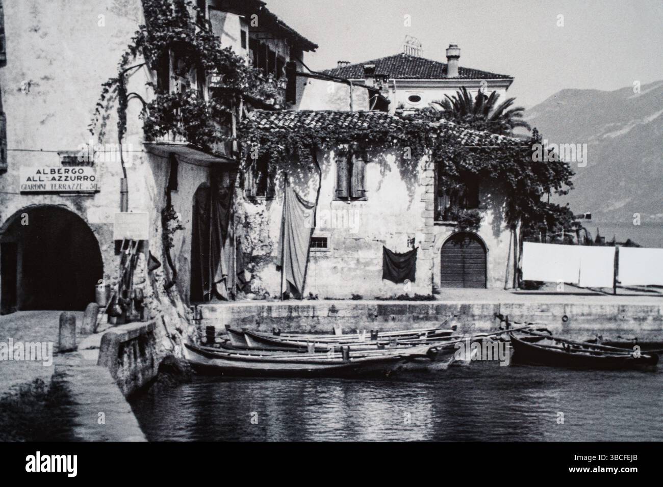 Historical Black And White Picture Of The Old Harbor (Porto Vecchio) Of ...