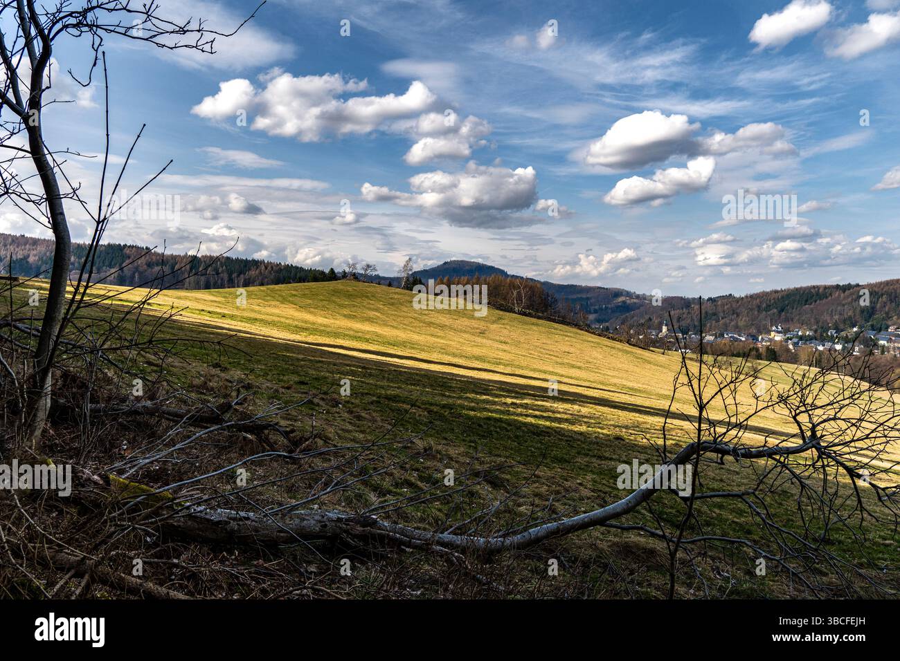 Landscape In The Osterzgebirge Near Geising Stock Photo - Alamy