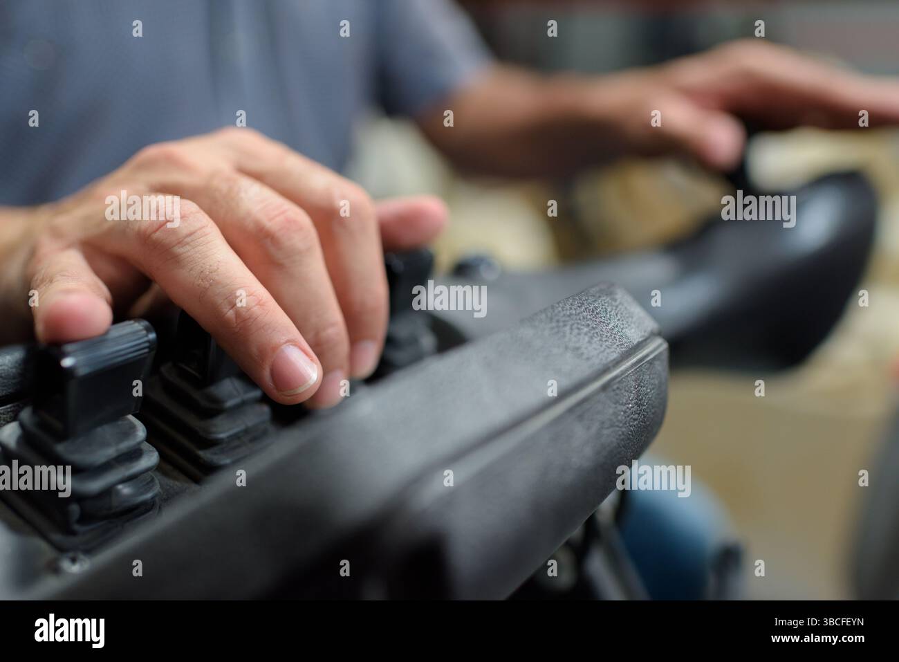 close up of hands directing a forklift Stock Photo - Alamy