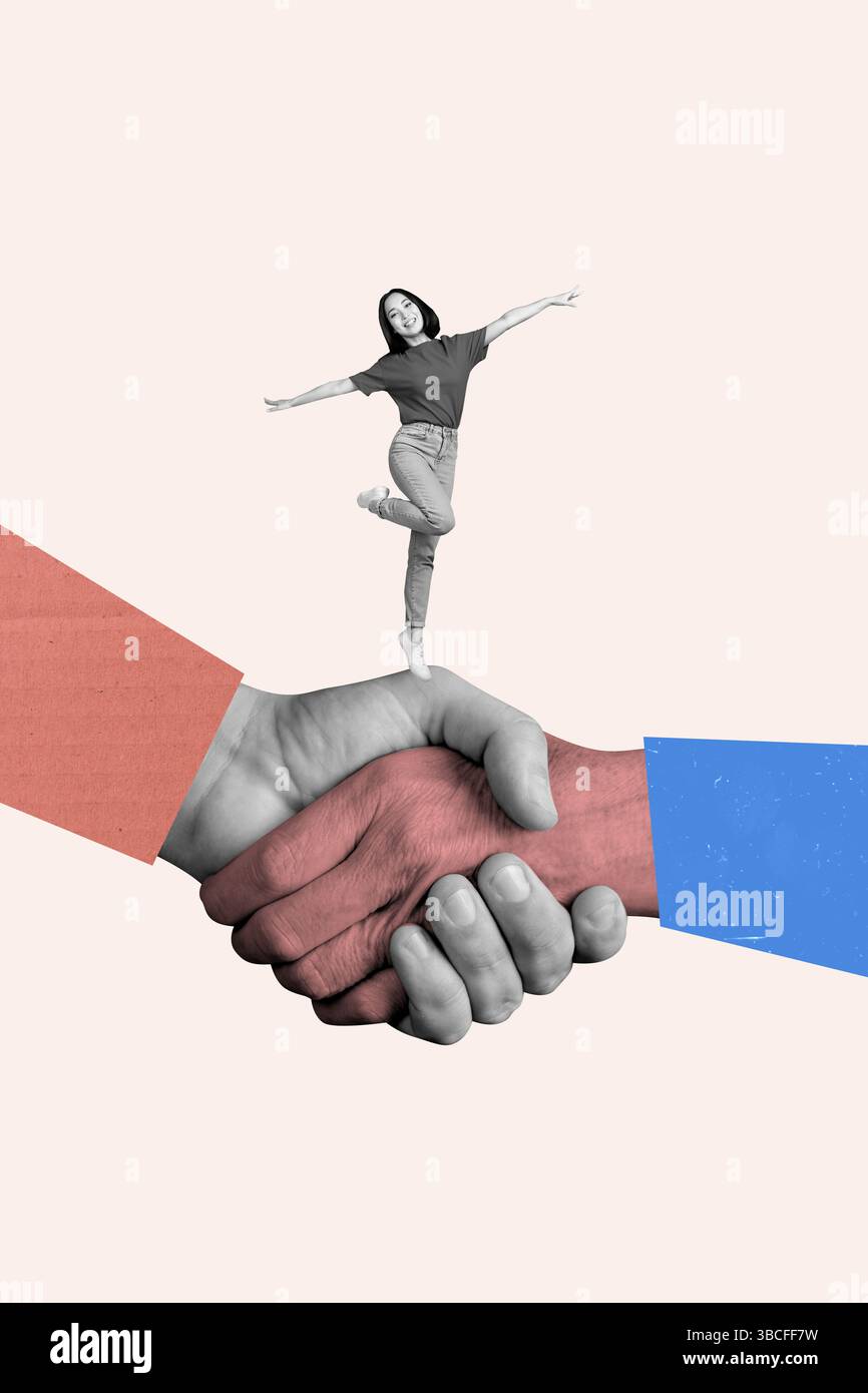 Sketch image trend artwork montage 3D photo collage of gesture symbol ...
