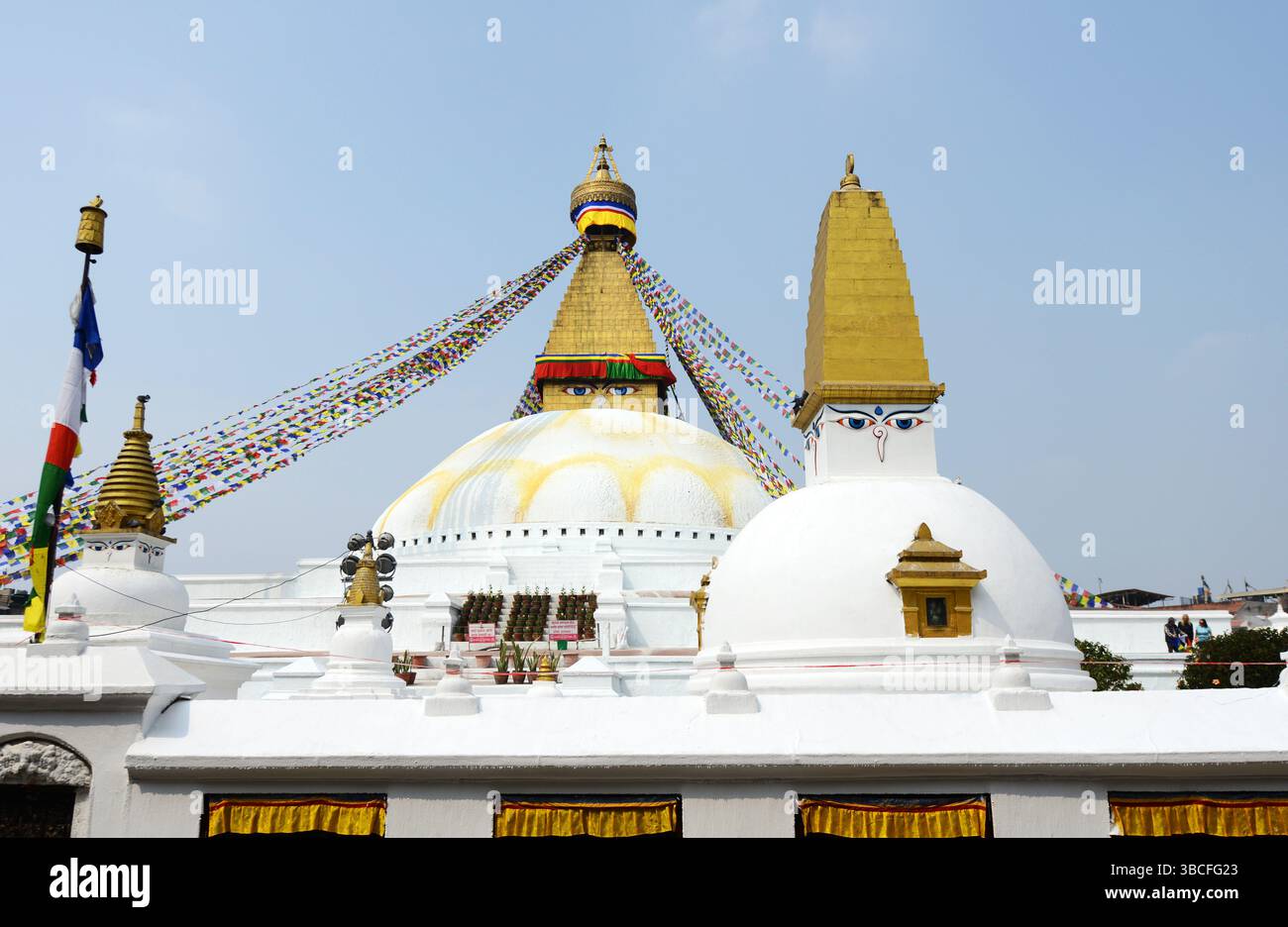 The beautiful stupa at the Boudhanath temple in Kathmandu, Nepal Stock ...