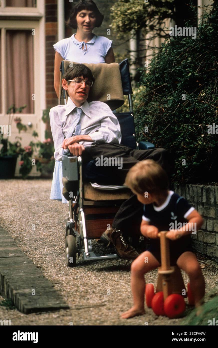Professor Stephen Hawking at home with his youngest son Tim. Jane his ...