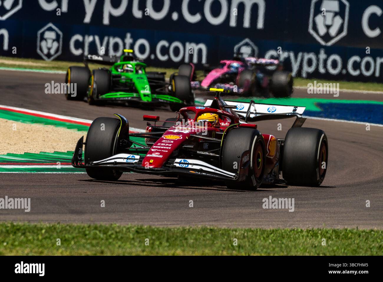 Imola, Italy - 18 May 2025, #44 Lewis Hamilton (GBR, Ferrari), #55 ...