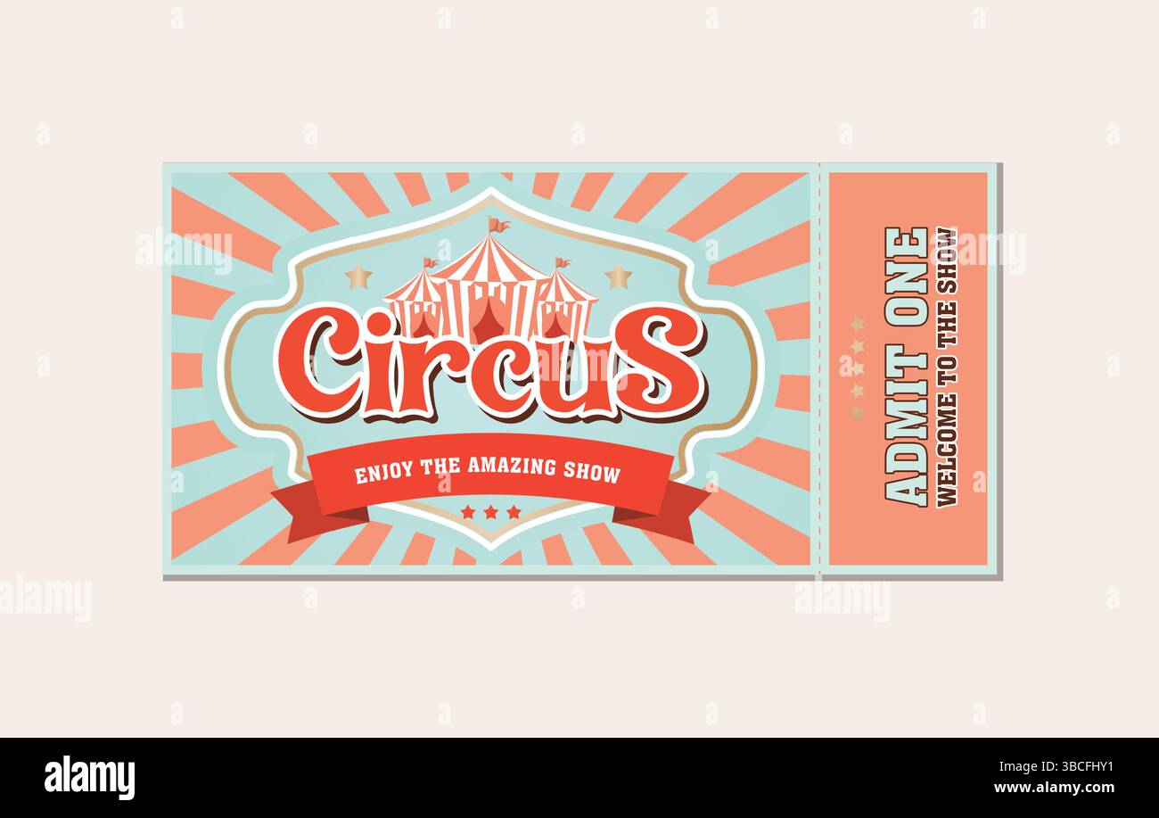 An old ticket to the circus. Vintage Show Invitation. Vector ...