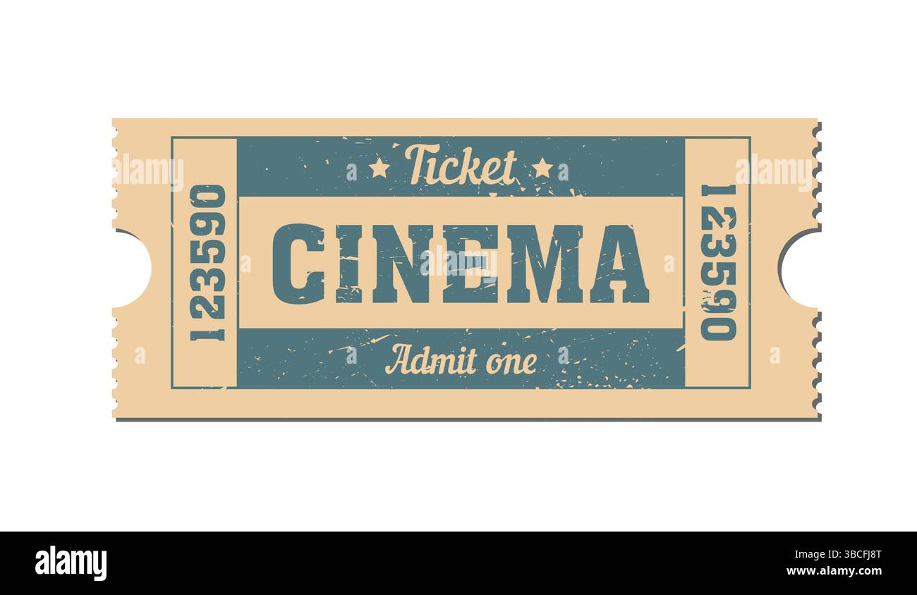 vintage movie ticket, old style ticket cinema. Vector illustration Stock Vector Image & Art - Alamy