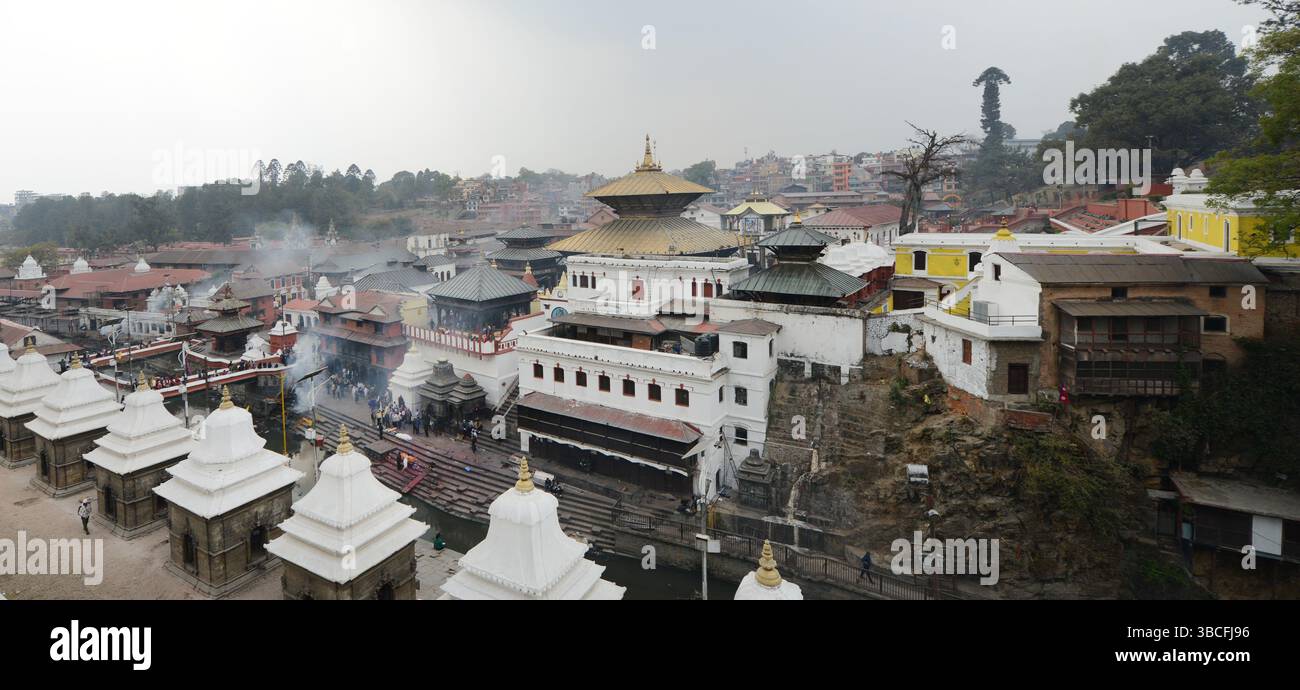 The Pashupatinath temple featuring the main temple's eastern gate, mini ...
