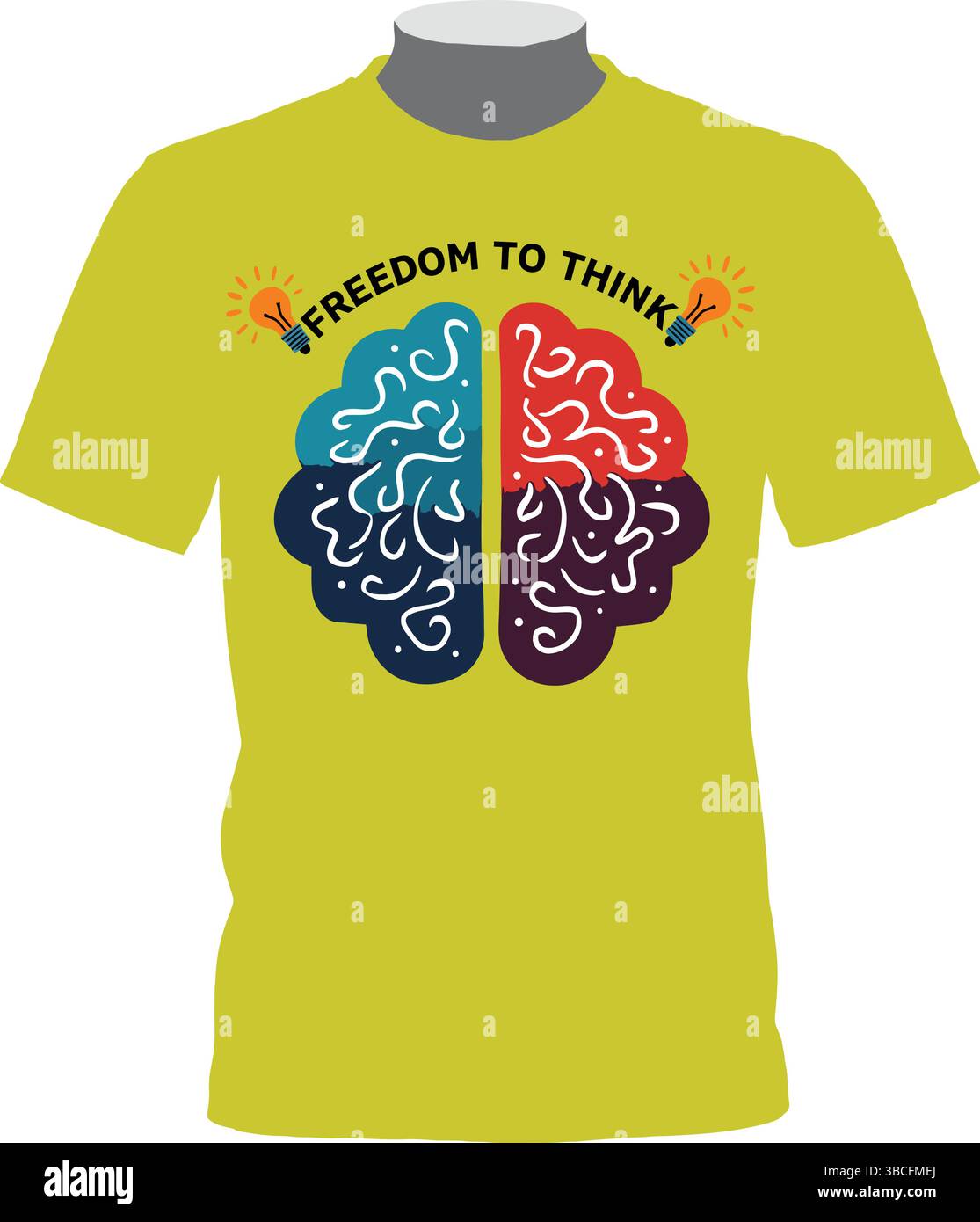 This vibrant yellow/green T-shirt celebrates intellectual freedom and ...